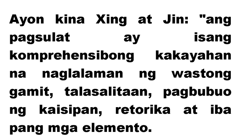 Pagsusuri sa Pagsulat: Komprehensibong Kakayahan at Estratehiya (Week1 ...