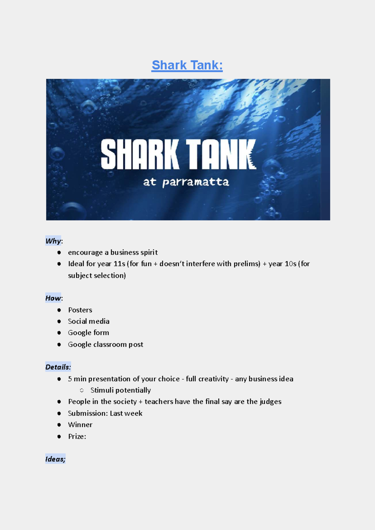 Shark Tank - Not mine idk - Shark Tank: Why: encourage a business ...