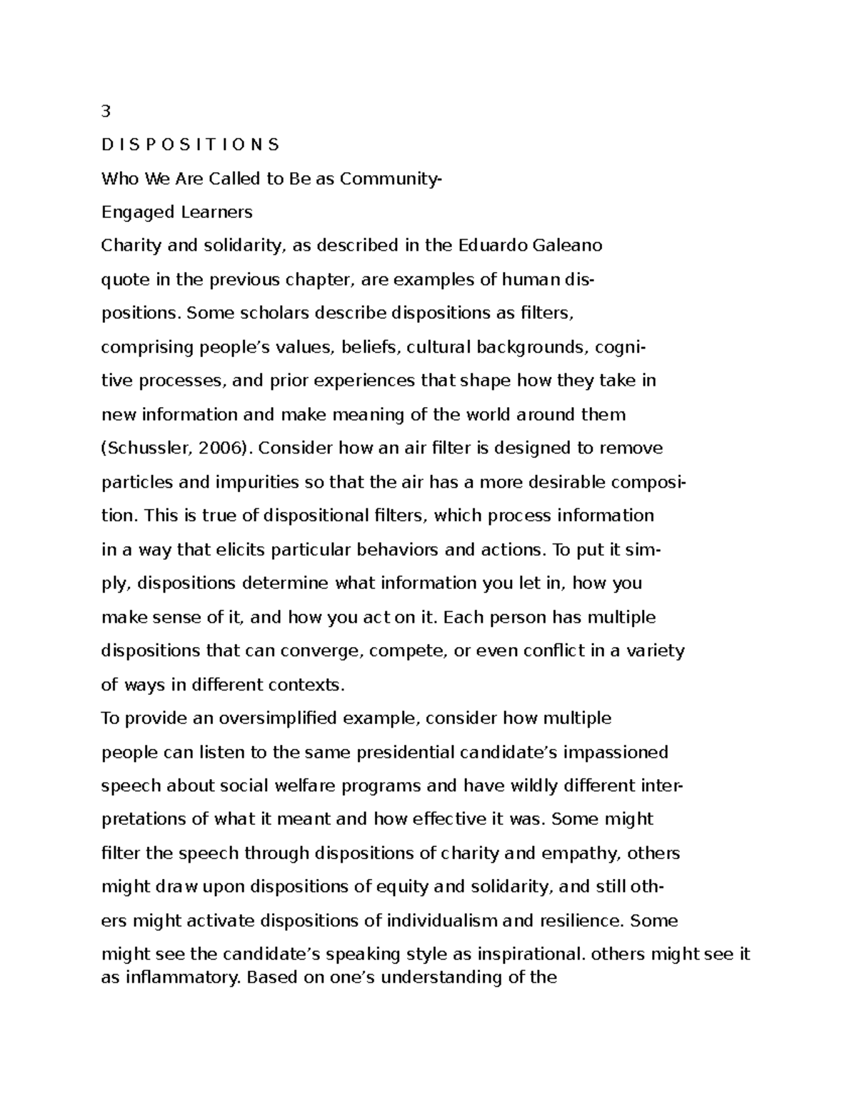 Appreciating Community Cultural Wealth: Dispositions for Engaged ...