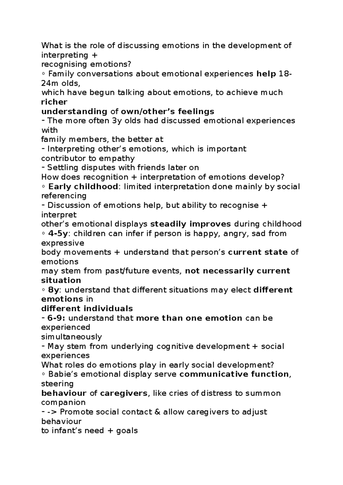 What is the role of discussing emotions in the development of ...