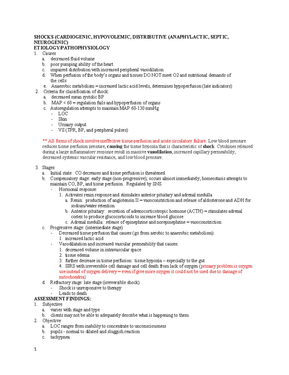 Understanding Shock Types: Diagnosis & Management Strategies (NUR 420 ...
