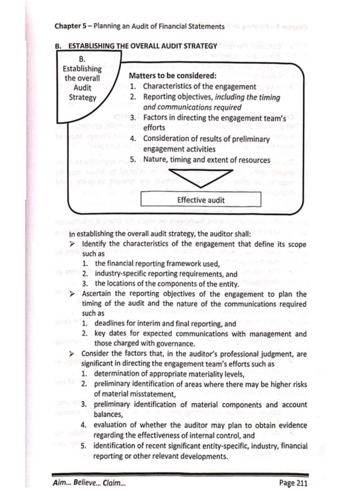 Chapter 5: Establishing Overall Audit Strategy for Financial Statements ...