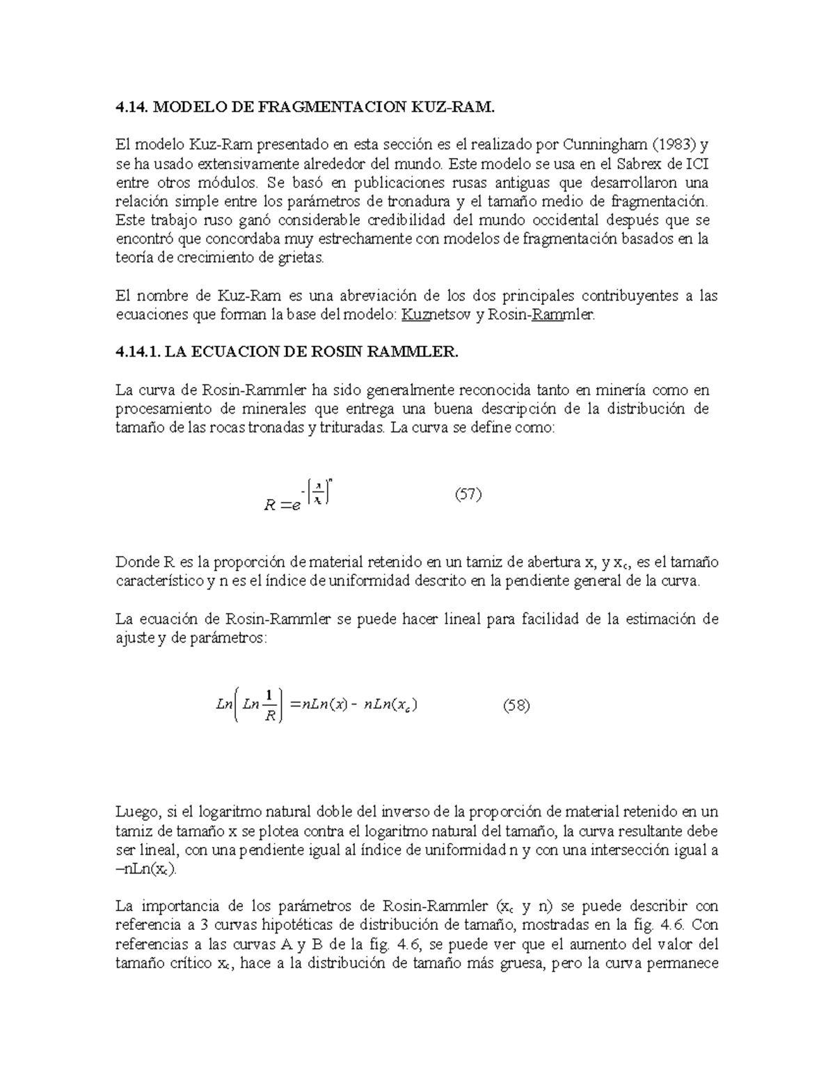 Estudio del Modelo Kuz-RAM en Fragmentación de Rocas - Studocu
