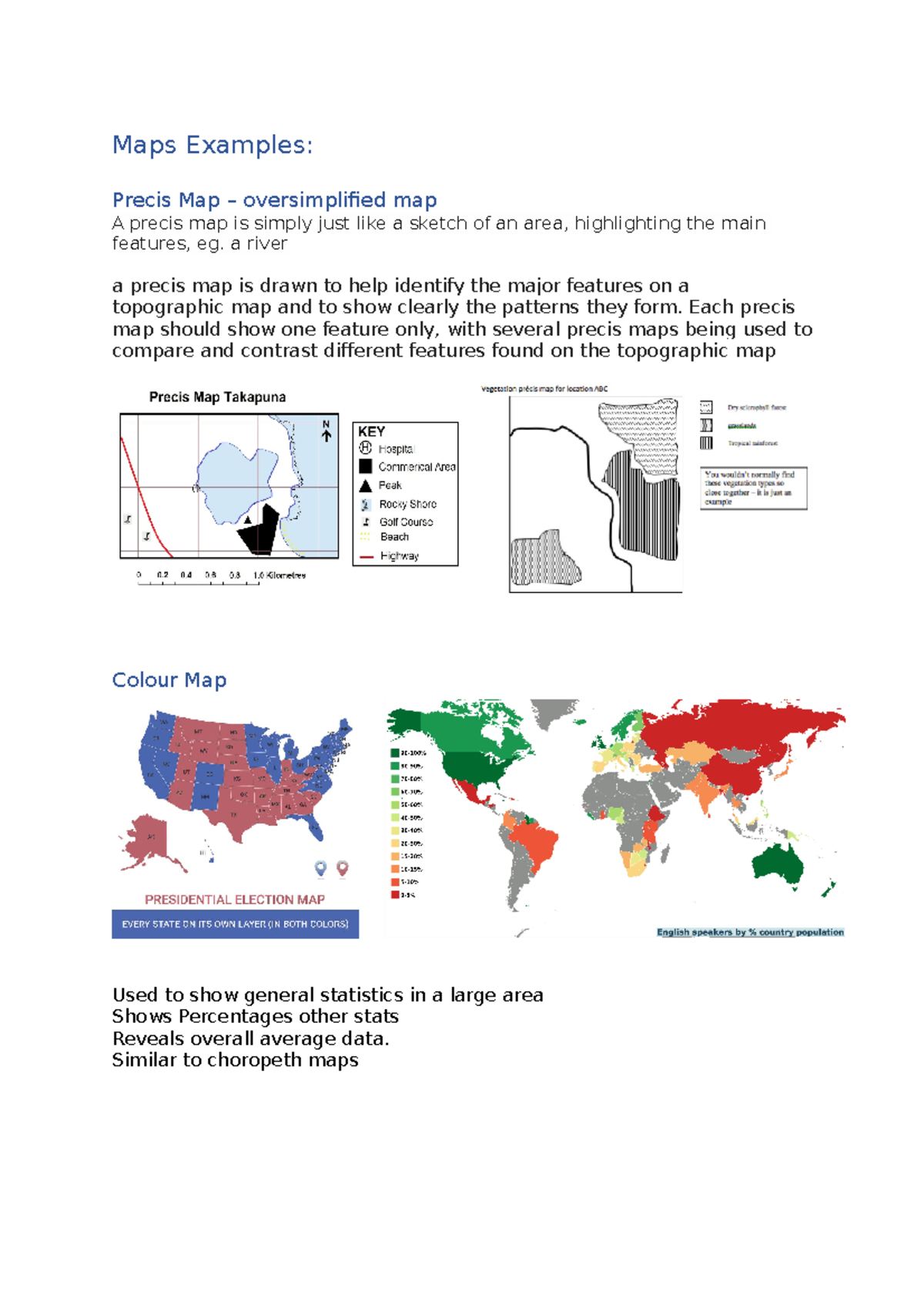 Maps Examples - Skills: Identifying Maps - Maps Examples: Precis Map ...