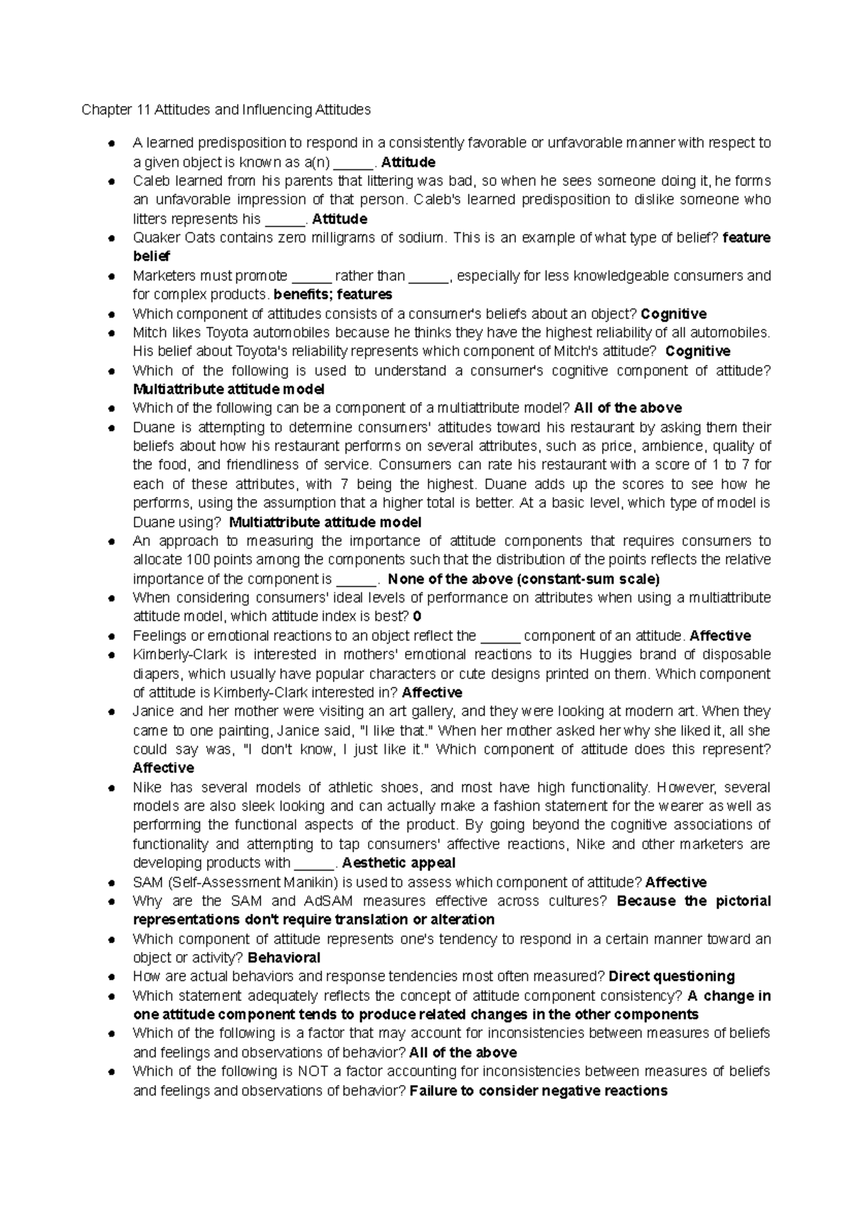 Chapter 11 & 12: Attitudes, Influences, and Lifestyles in Marketing ...
