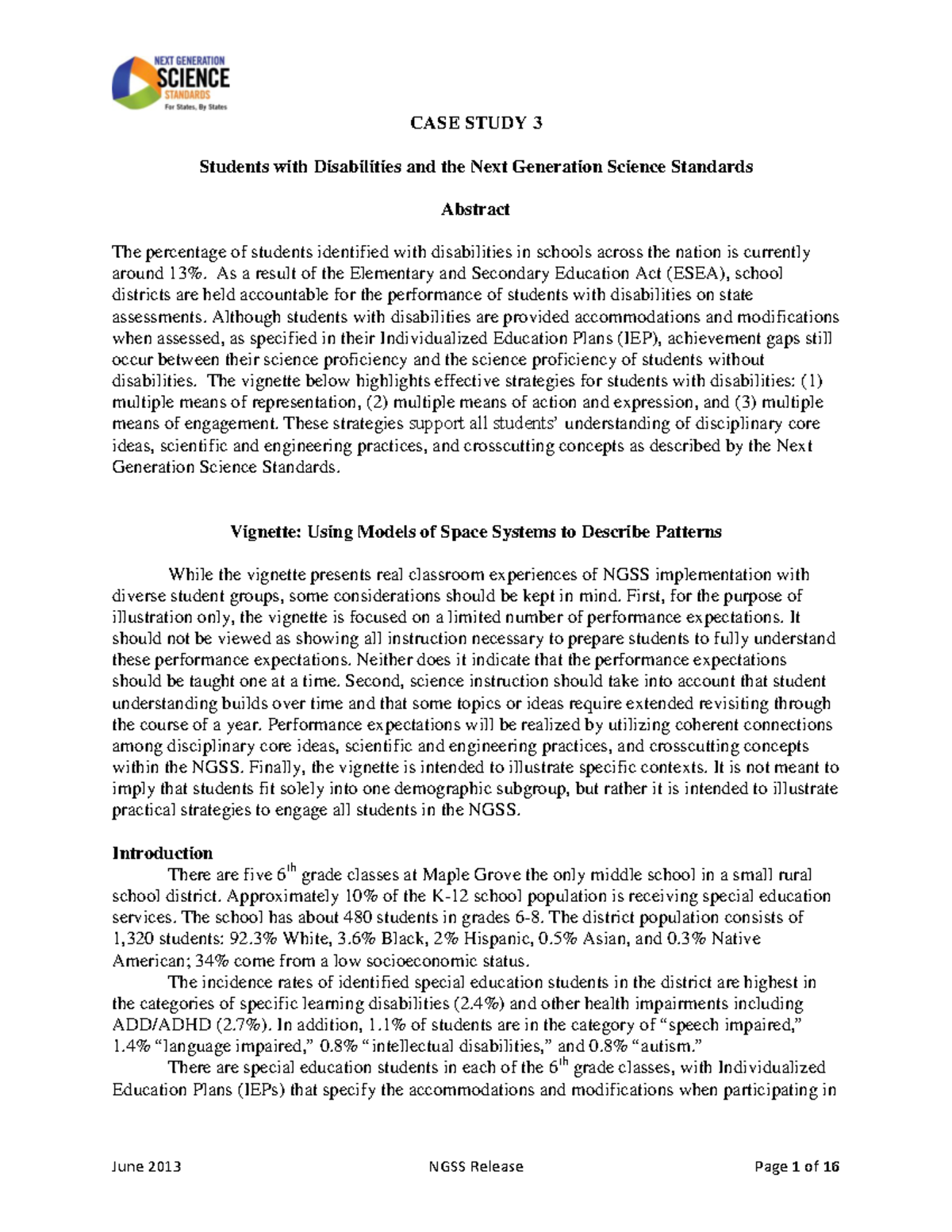 CASE STUDY 3: Strategies for Supporting Students with Disabilities in ...