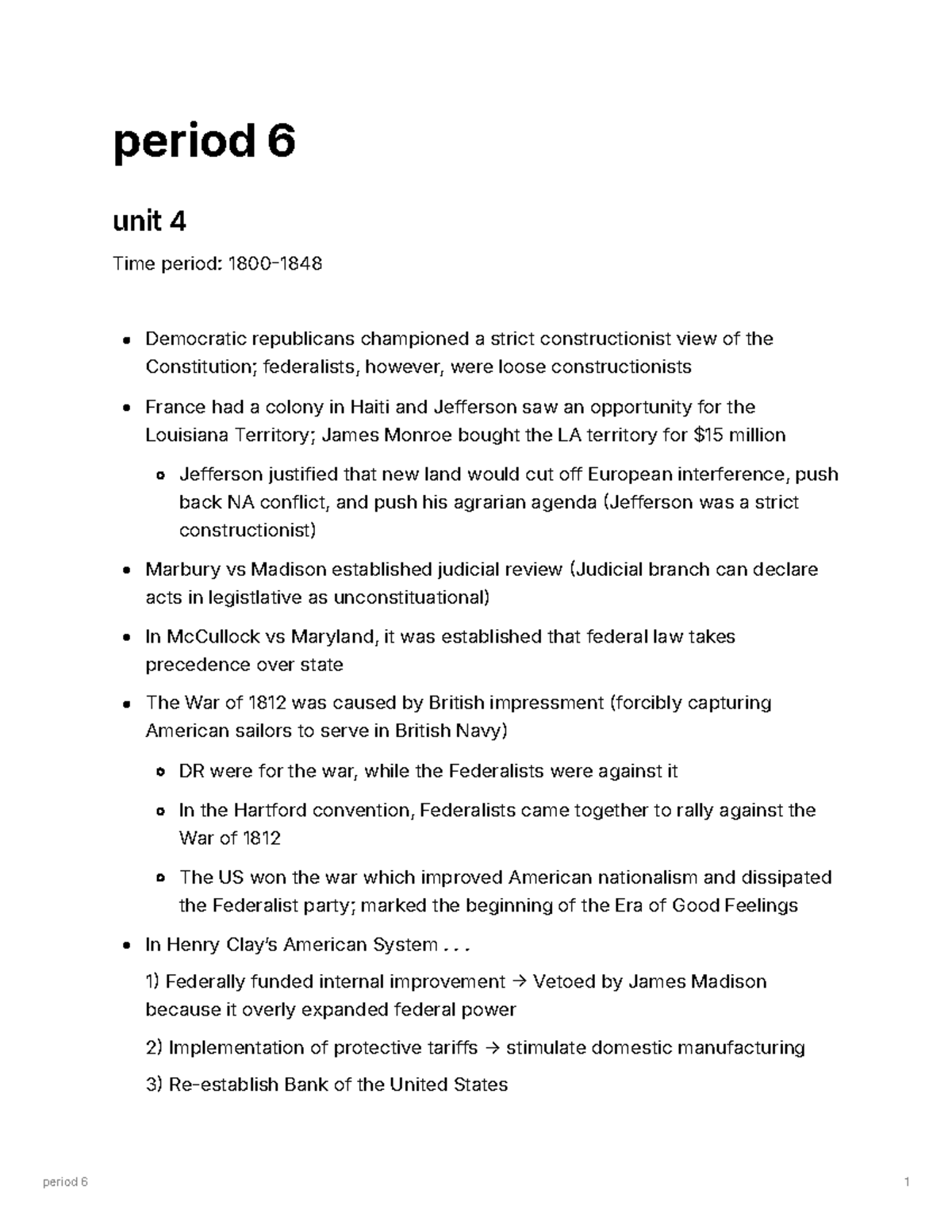 APUSH 4-6: Key Concepts from Periods 4 to 6 (1800-1848) - Studocu
