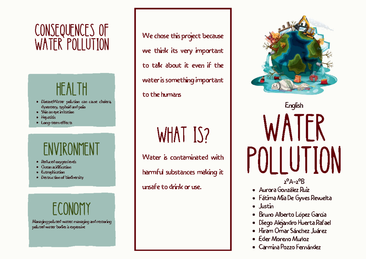 CONSEQUENCES OF WATER POLLUTION: Health, Environment & Economy - Studocu
