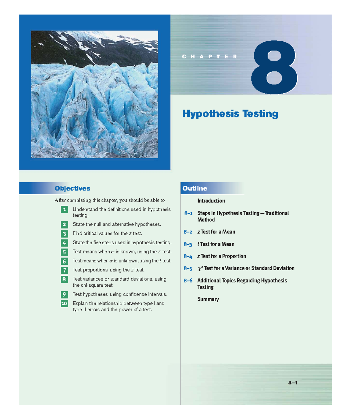 Elementary Statistics (MATH 101) - Chapter 8: Hypothesis Testing ...