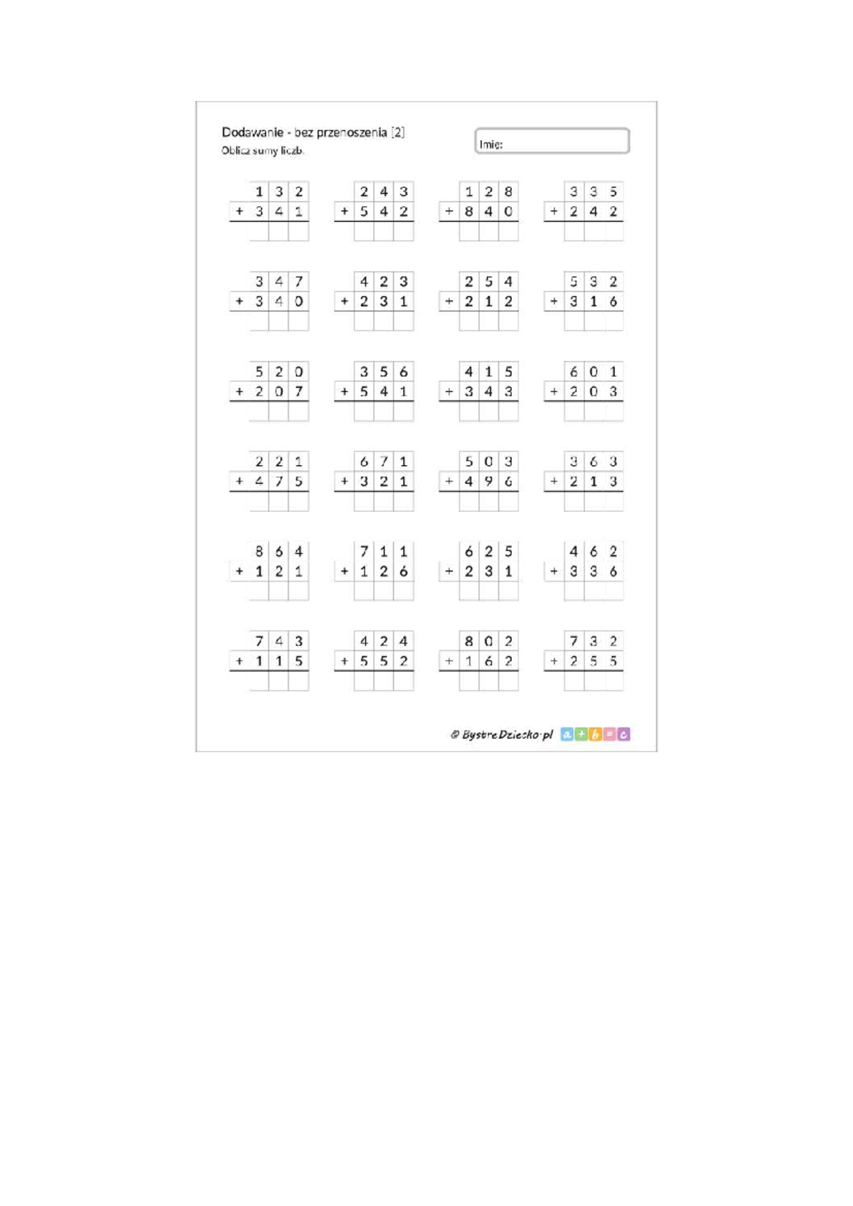 Matematyka Dodawanie I Odejmowanie Pod Kresk 132 243 128 335 347