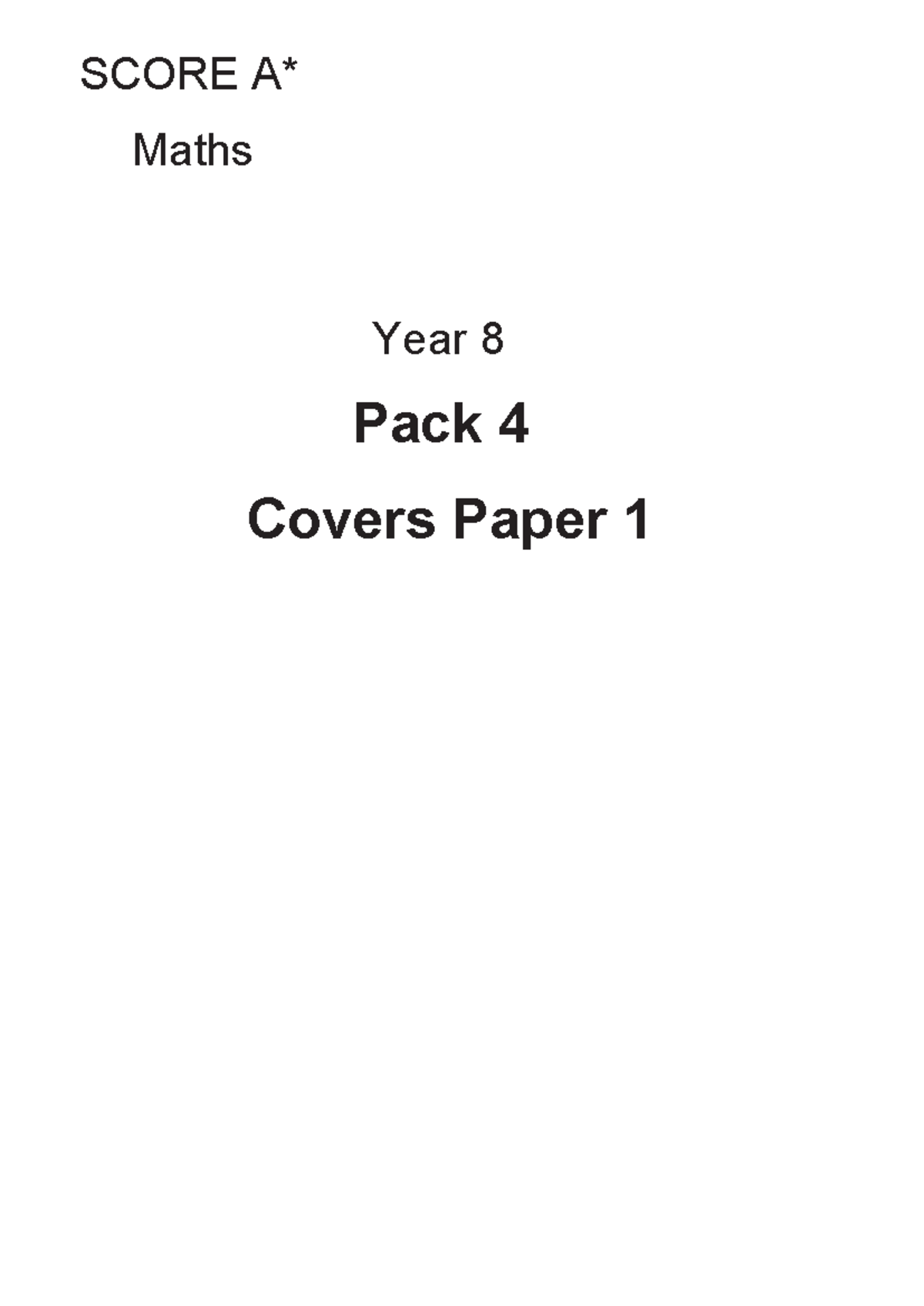 SCORE Maths Year 8 Revision Pack 4: Conversion & Geometry Exercises ...