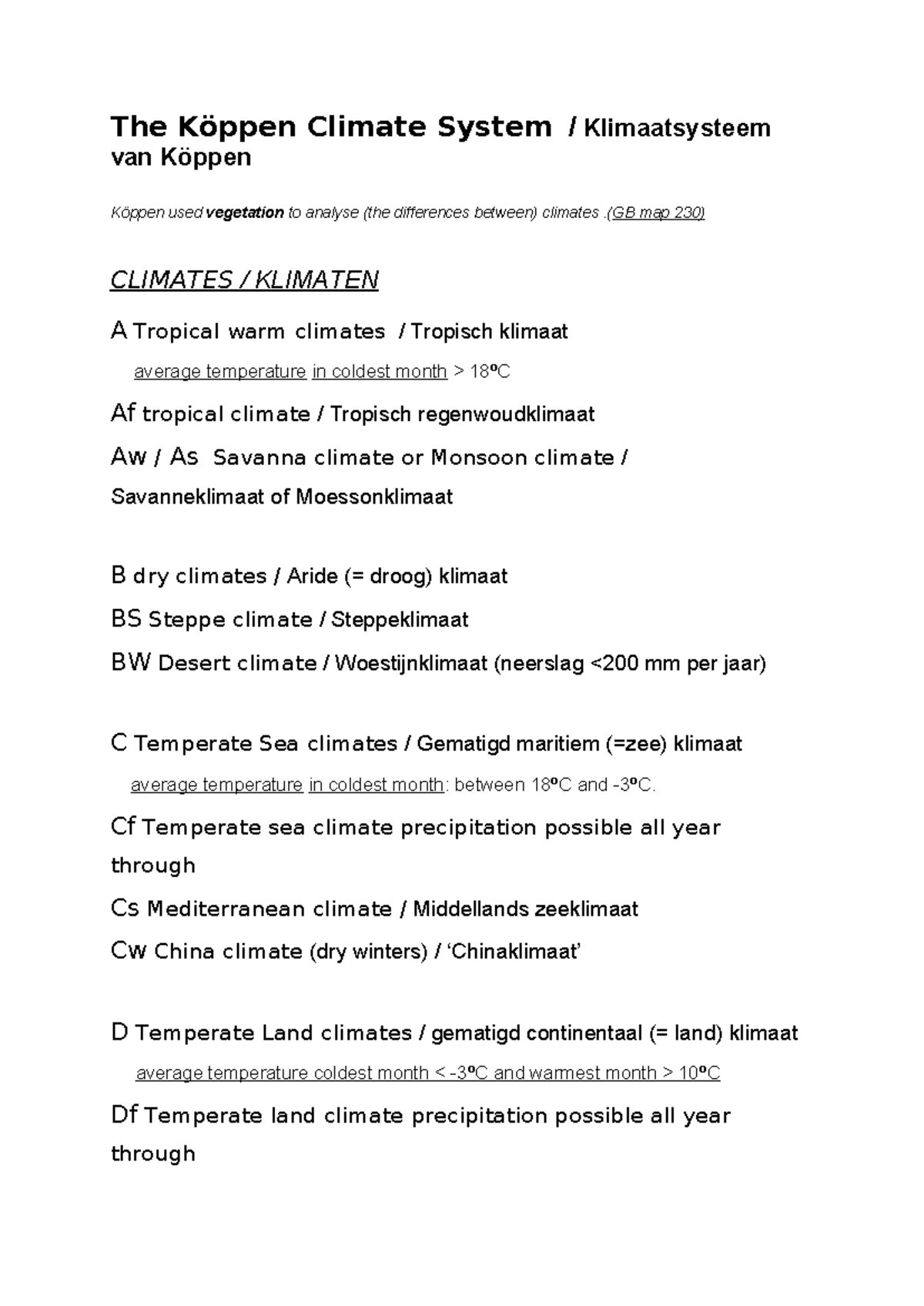 The Köppen Climate System: An Analysis of Climate Classifications ...