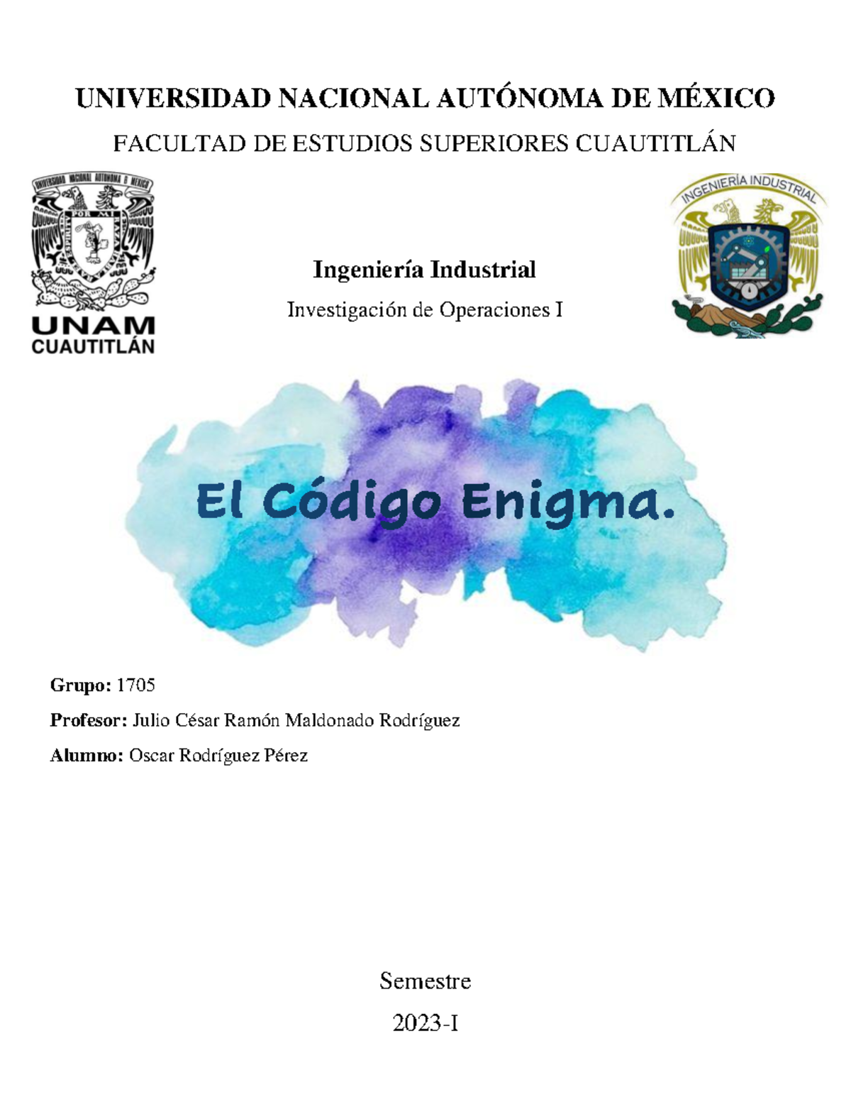 Análisis de la Película "El Código Enigma" - I IND 2024 - I - Studocu