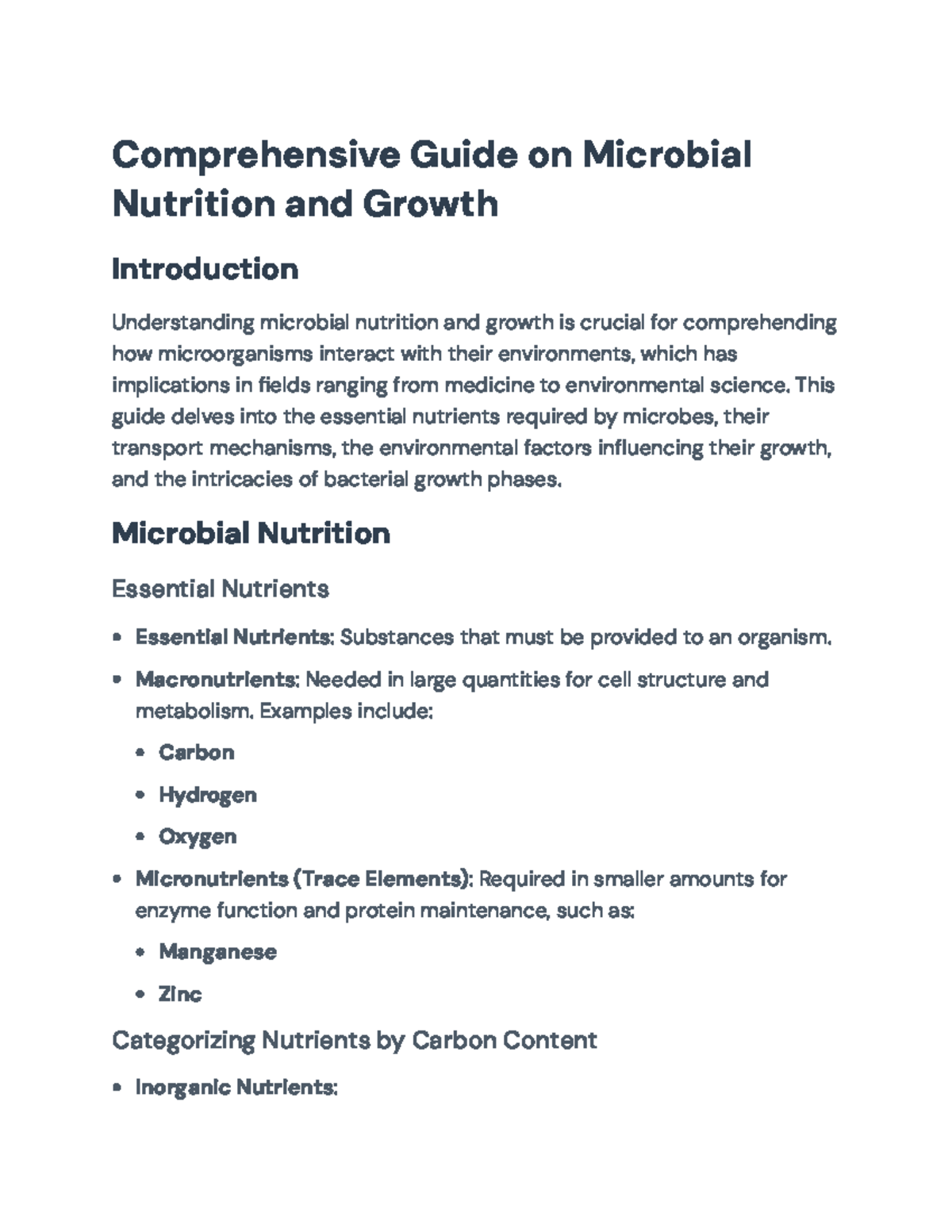 Microbial Nutrition and Growth: Essential Concepts and Mechanisms ...
