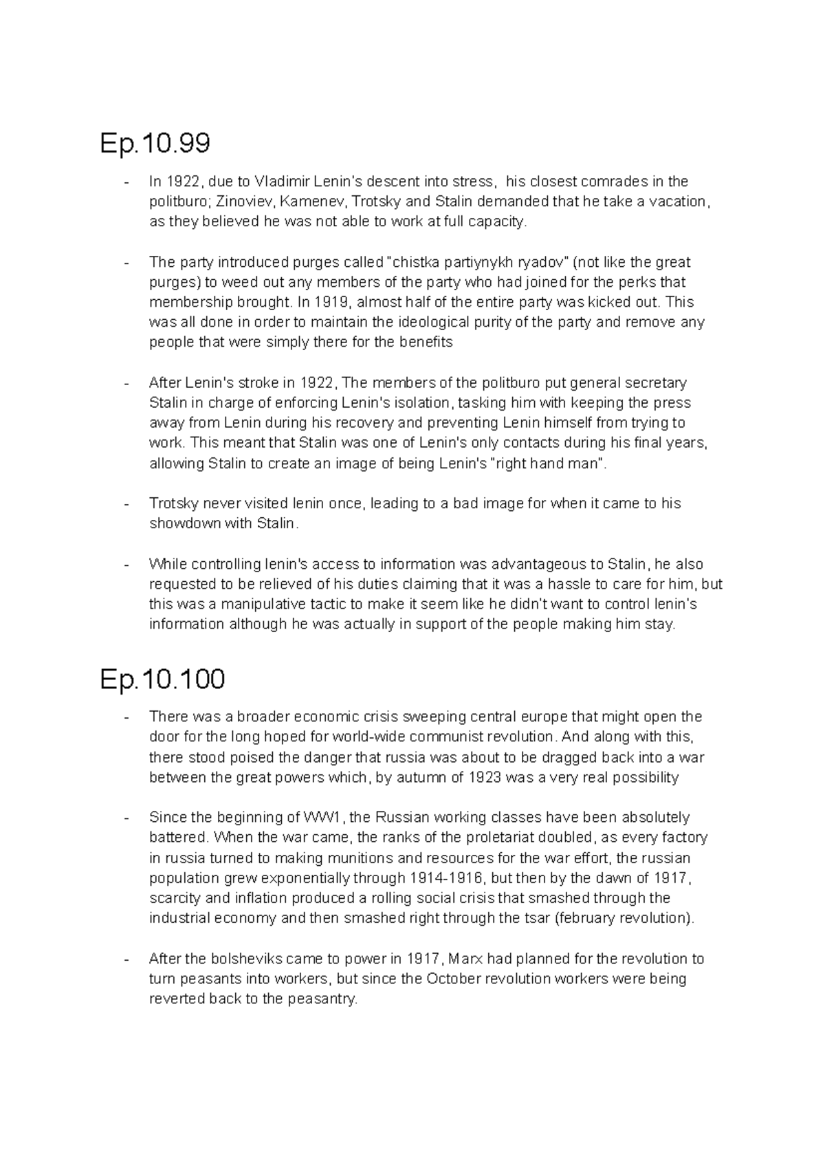 Stalin's rise to power - Mike Duncan: Revolutions notes ep.10.99-10.103 ...