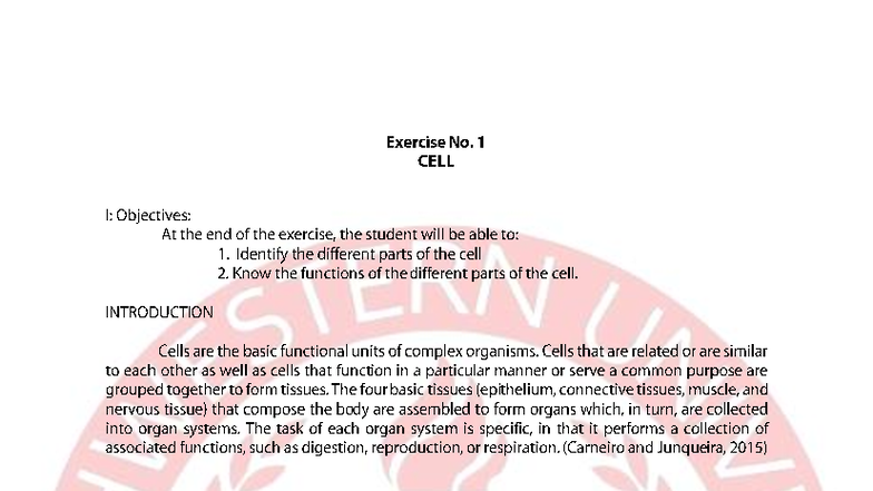 HES 096 Microscopic Anatomy Histology Laboratory Manual (1) - General ...