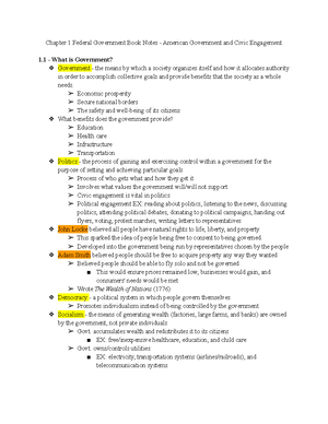 Chapter 2 Notes - CHAPTER 2 – THE FOUNDING AND THE CONSTITUTION THE ...
