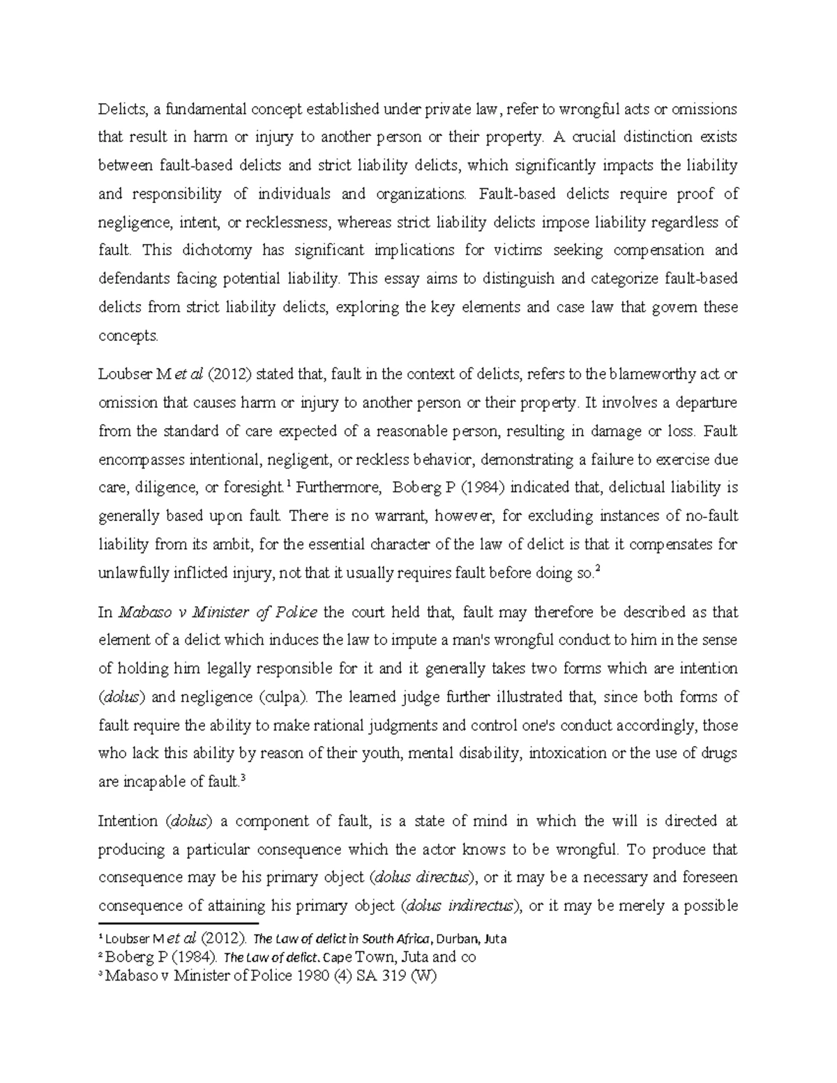 Delict final document - Tutorial assignment on Medical Negligence ...