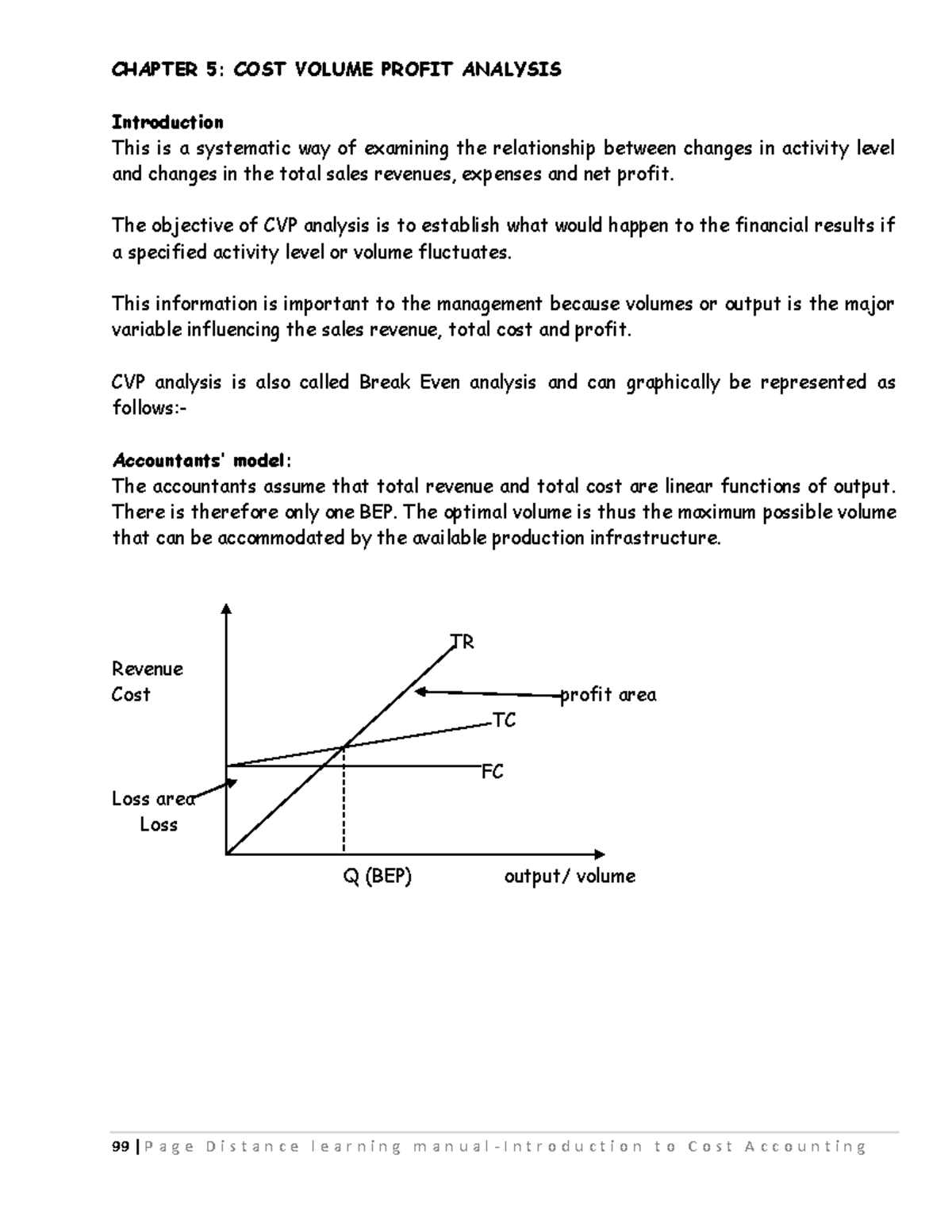 CH5 COST Volume Profit Analysis - CHAPTER 5: COST VOLUME PROFIT ...