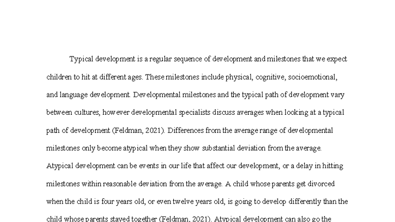 Typical vs. Atypical Development: Insights and Theories - PSY 101 - Studocu