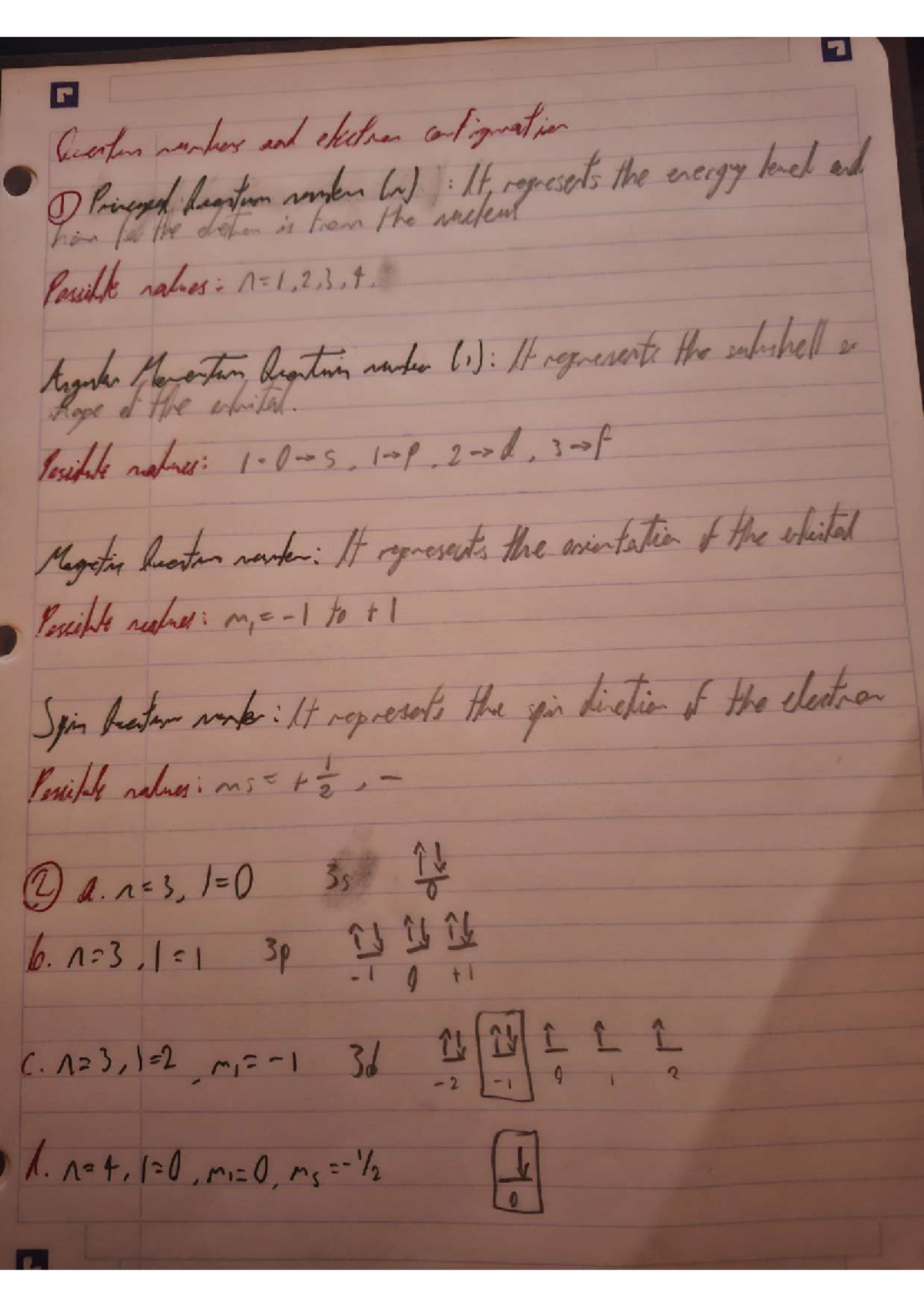 Quantum Numbers Activity: Understanding Electron Configurations - Studocu