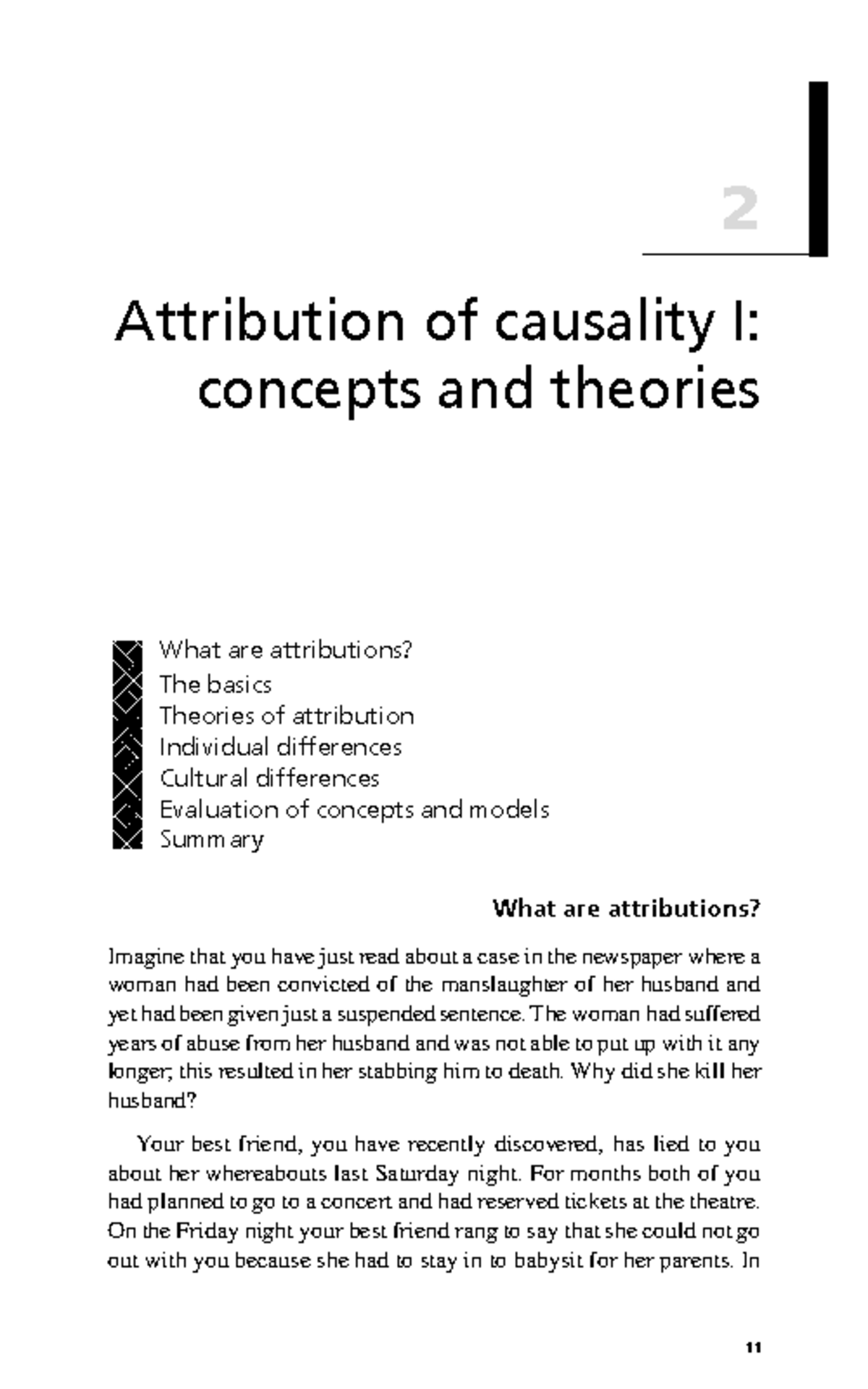 Attribution of Causality I: Concepts & Theories in Social Cognition ...