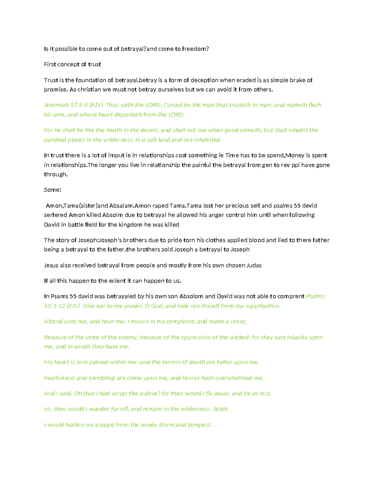 Understanding Betrayal and Trust in Relationships - Essay Notes - Studocu