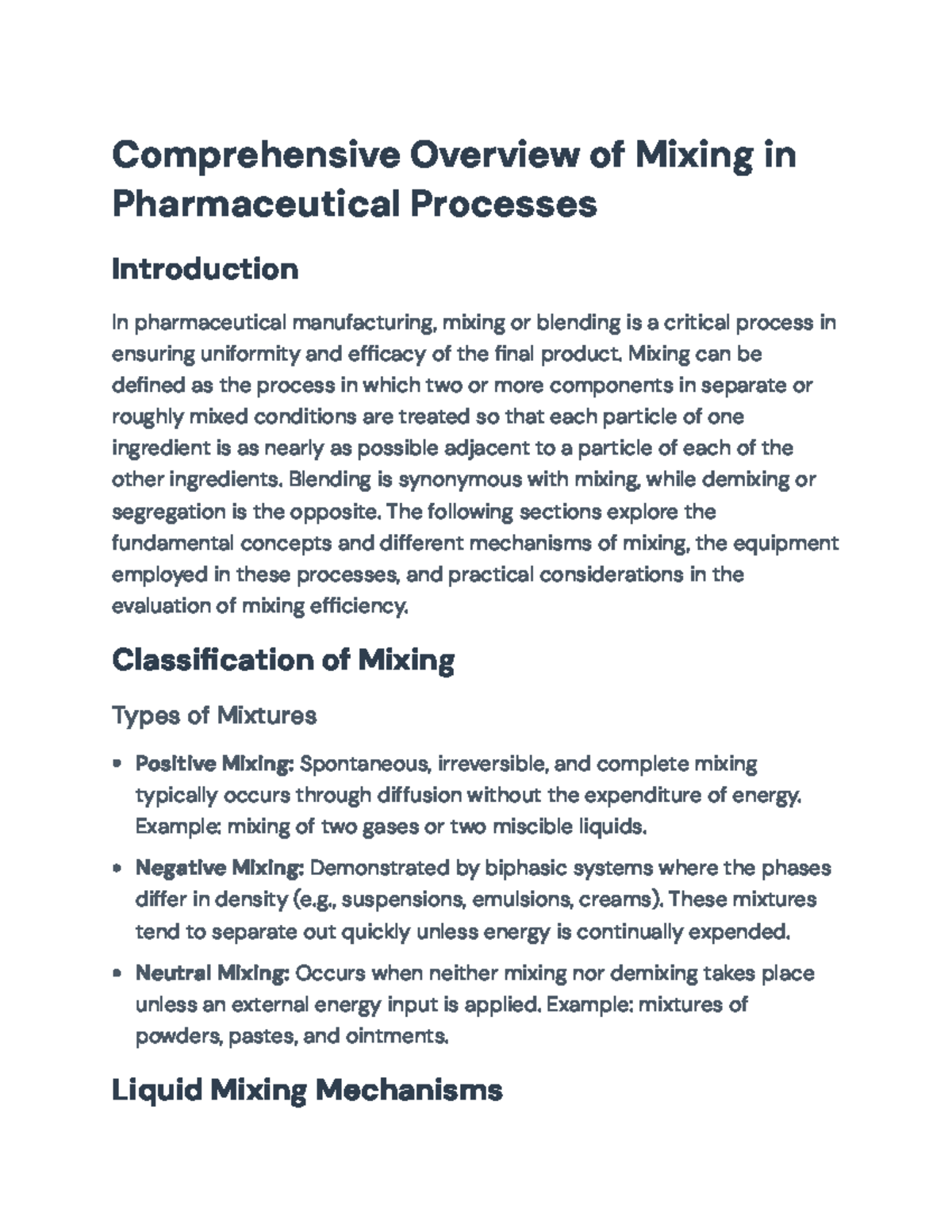 Pharmaceutical Mixing Processes: Mechanisms, Equipment, and Efficiency ...