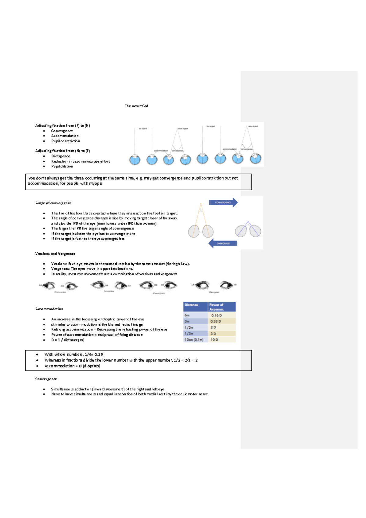 The near triad - Binocular Vision And Refraction - The near triad ...