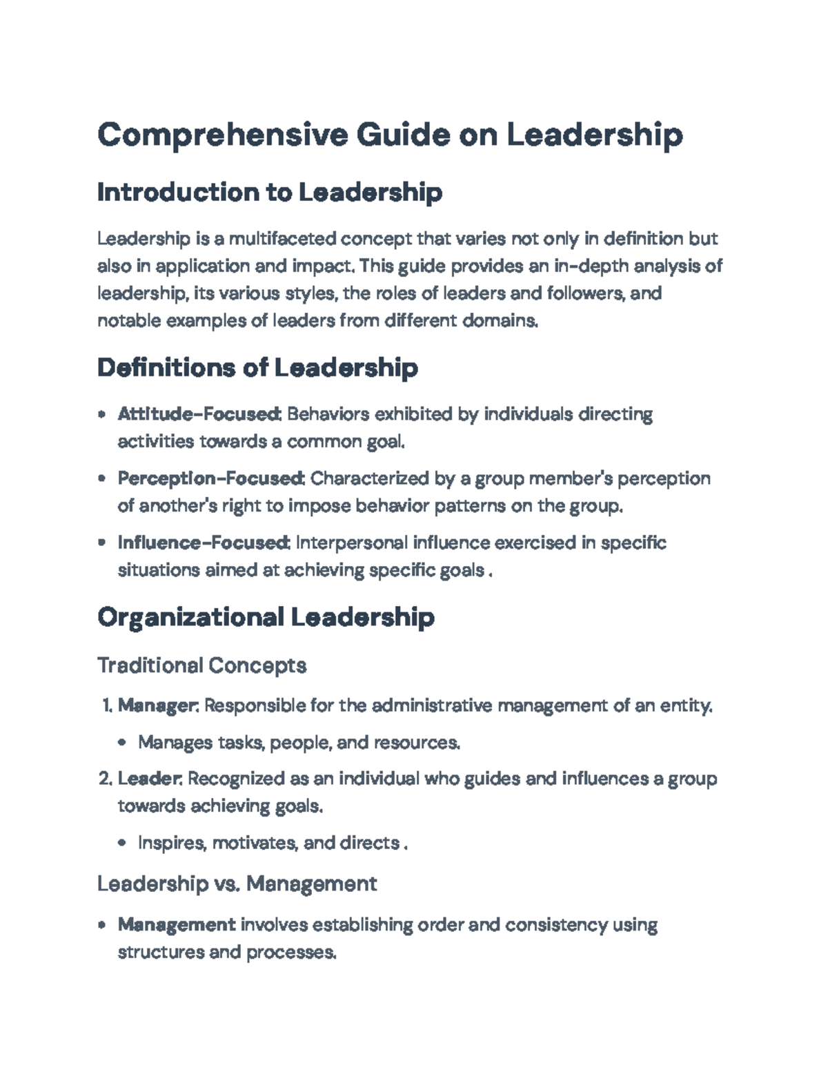 Comprehensive Guide on Leadership: Styles, Roles, and Theories ...