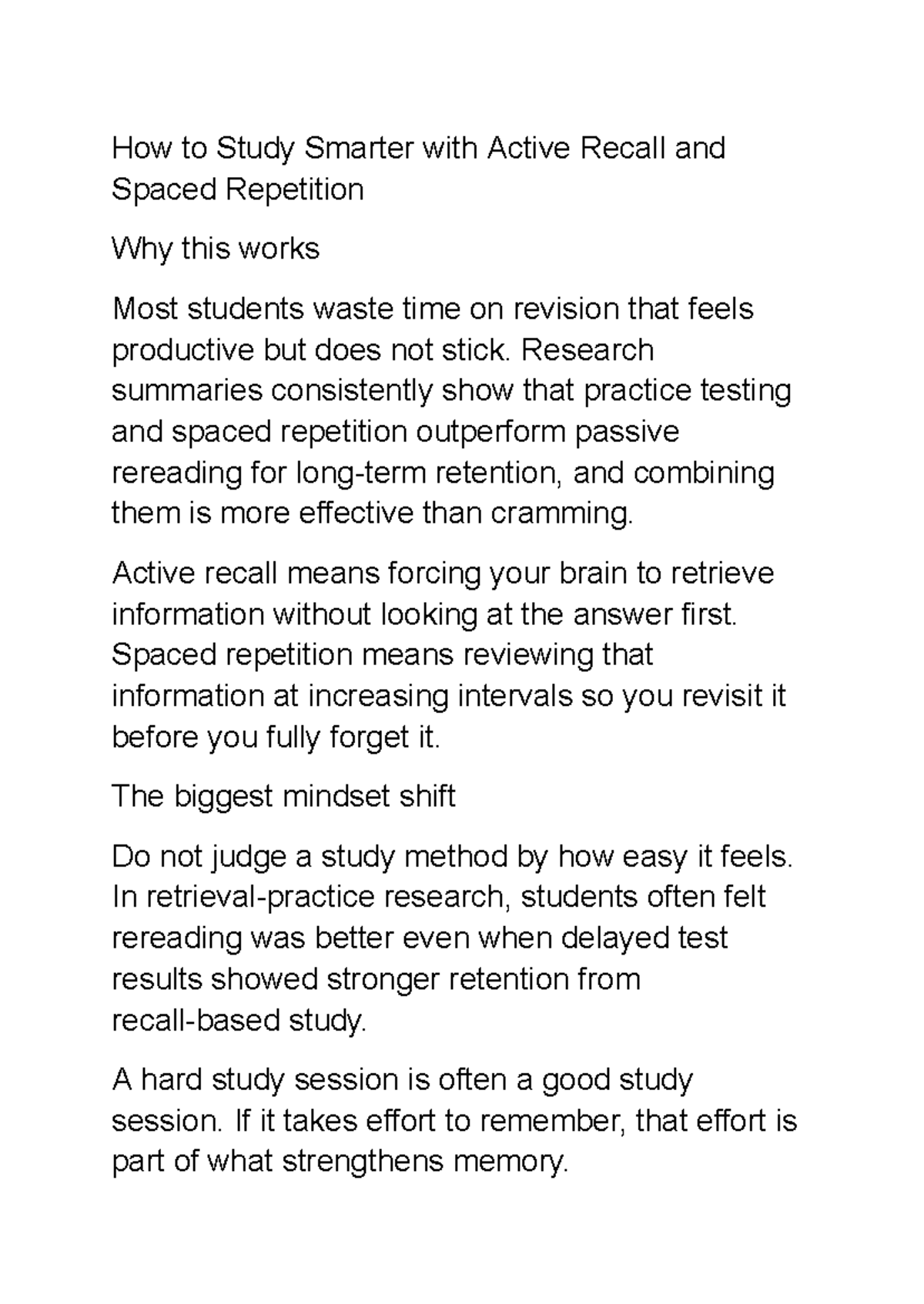 Active Recall & Spaced Repetition Study Guide for BUS 1 - Studocu