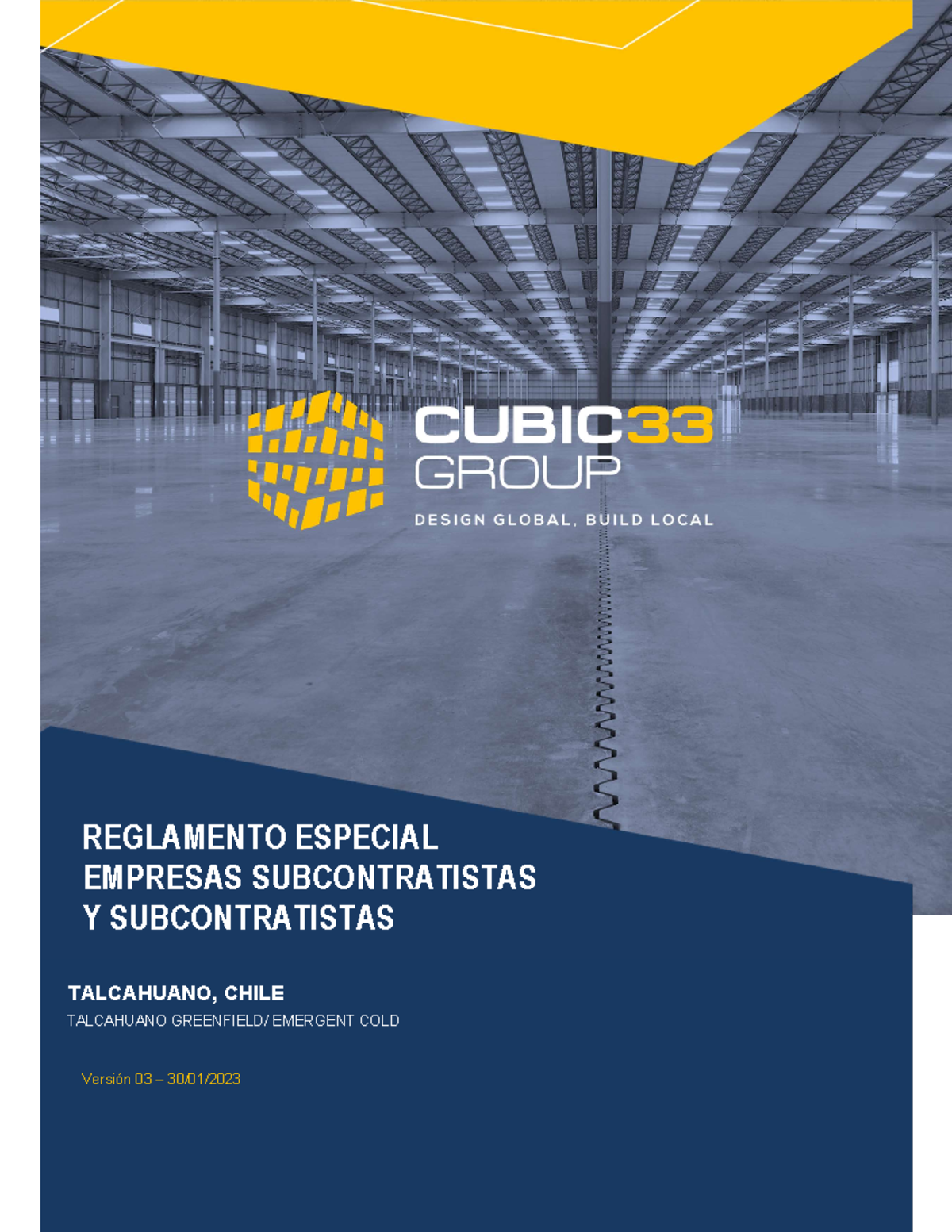 Reglamento Especial Contratistas y Subcontratistas Cubic 33 (2023) - REGLAMENTO ESPECIAL ...