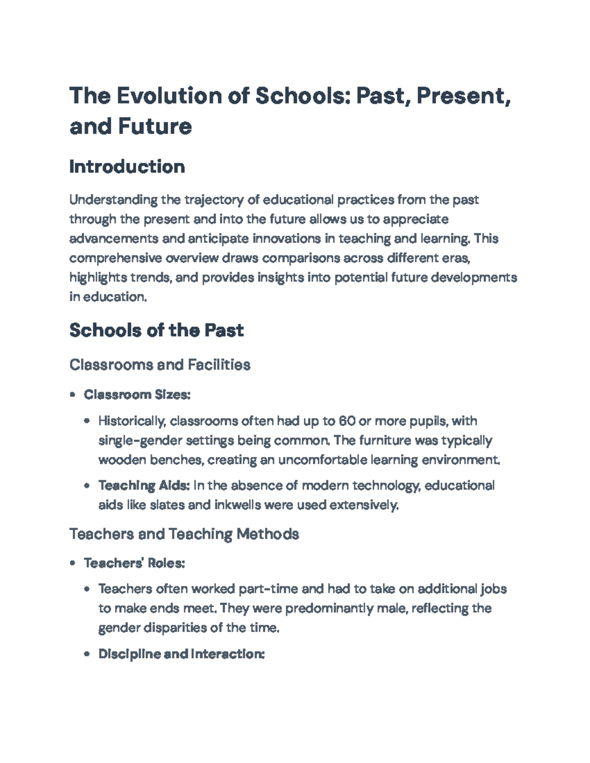 The Evolution of Schools: Insights on Past, Present, and Future Trends ...