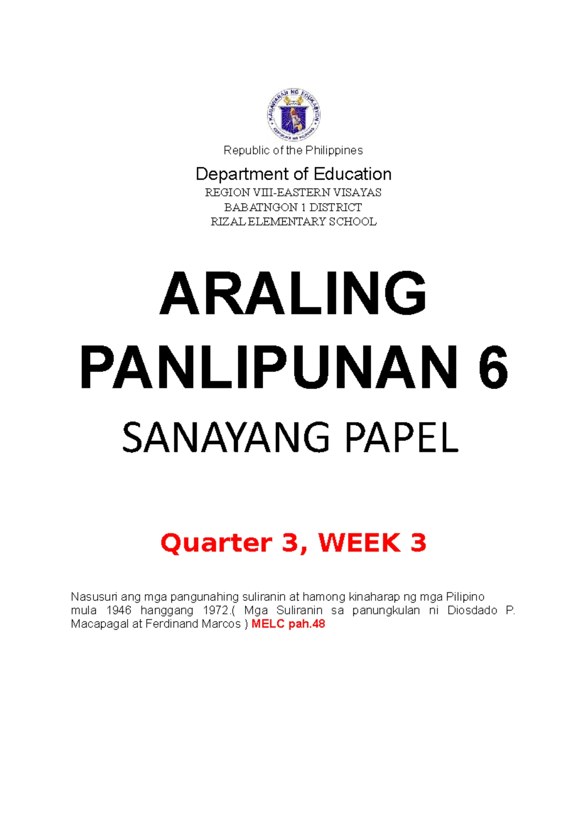 MATH8 Q4 MOD5 - Determining the Conditions under which Lines and ...