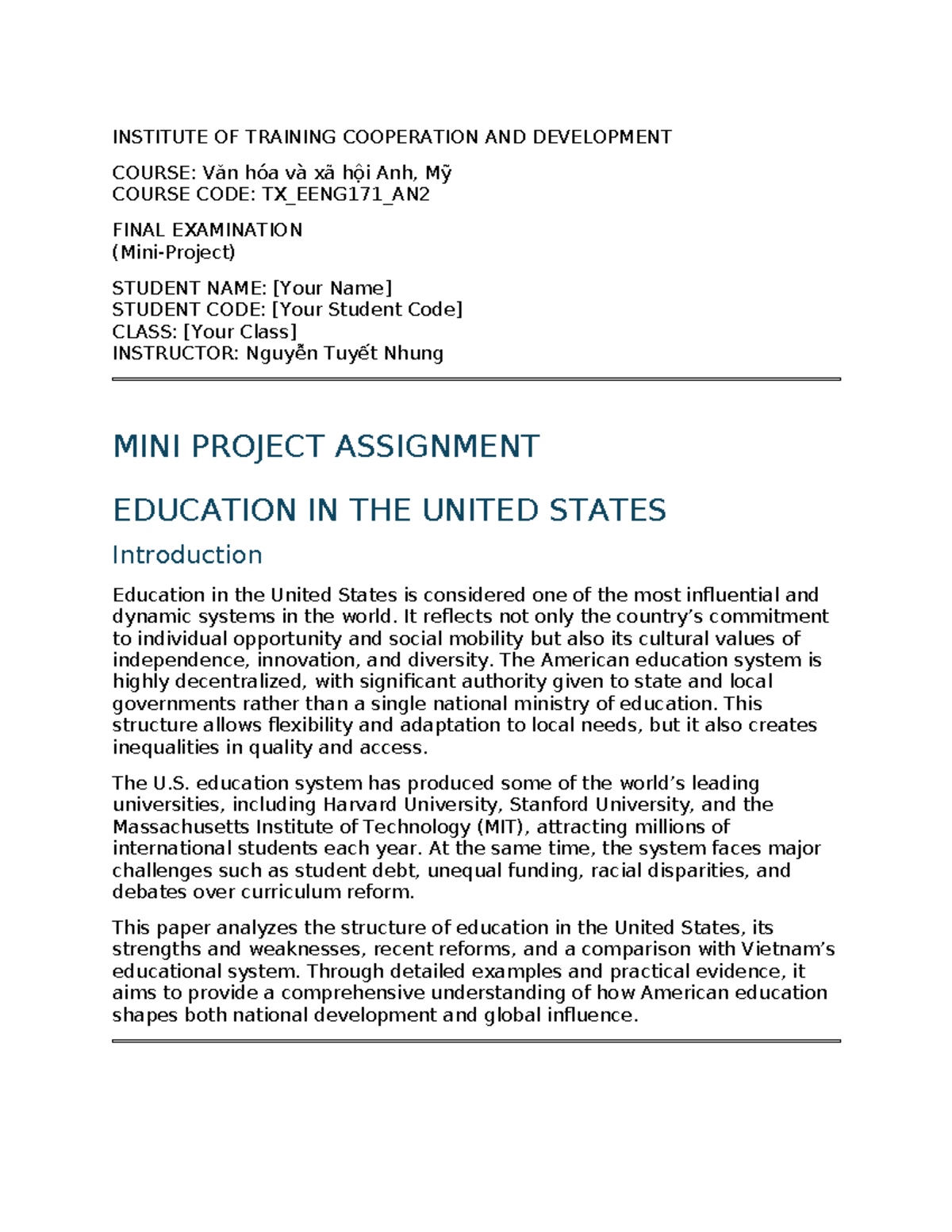 TX_EENG171_AN2 Final Exam Mini Project: Education in the U.S. - Studocu