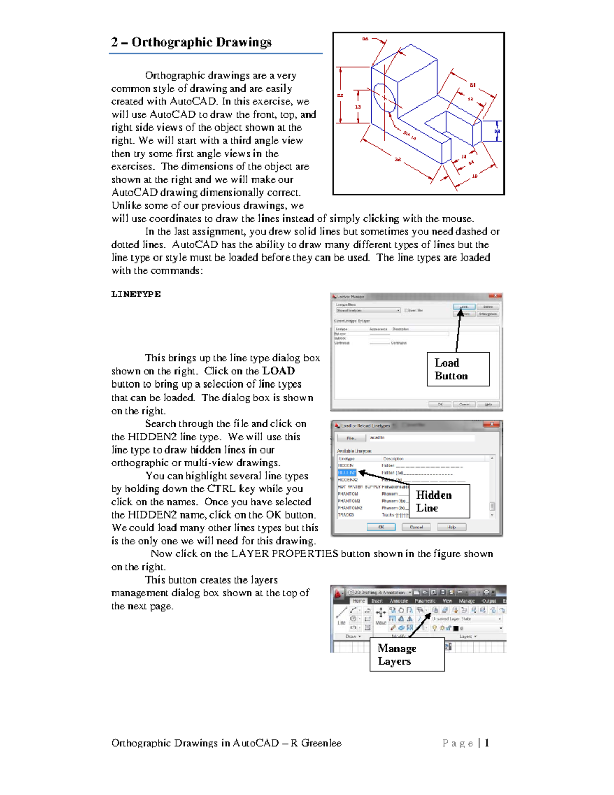 AutoCAD 2 - EGD: Orthographic Drawings and Line Management Techniques ...