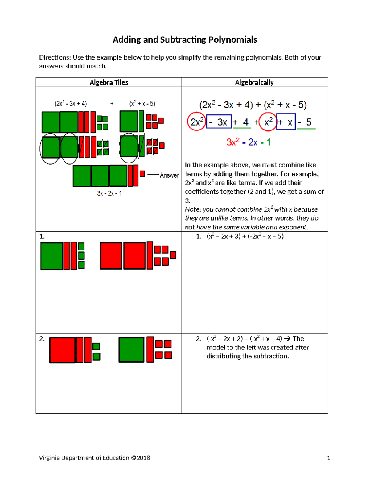 mip-a-2b-add-sub-poly-alg - Adding and Subtracting Polynomials ...