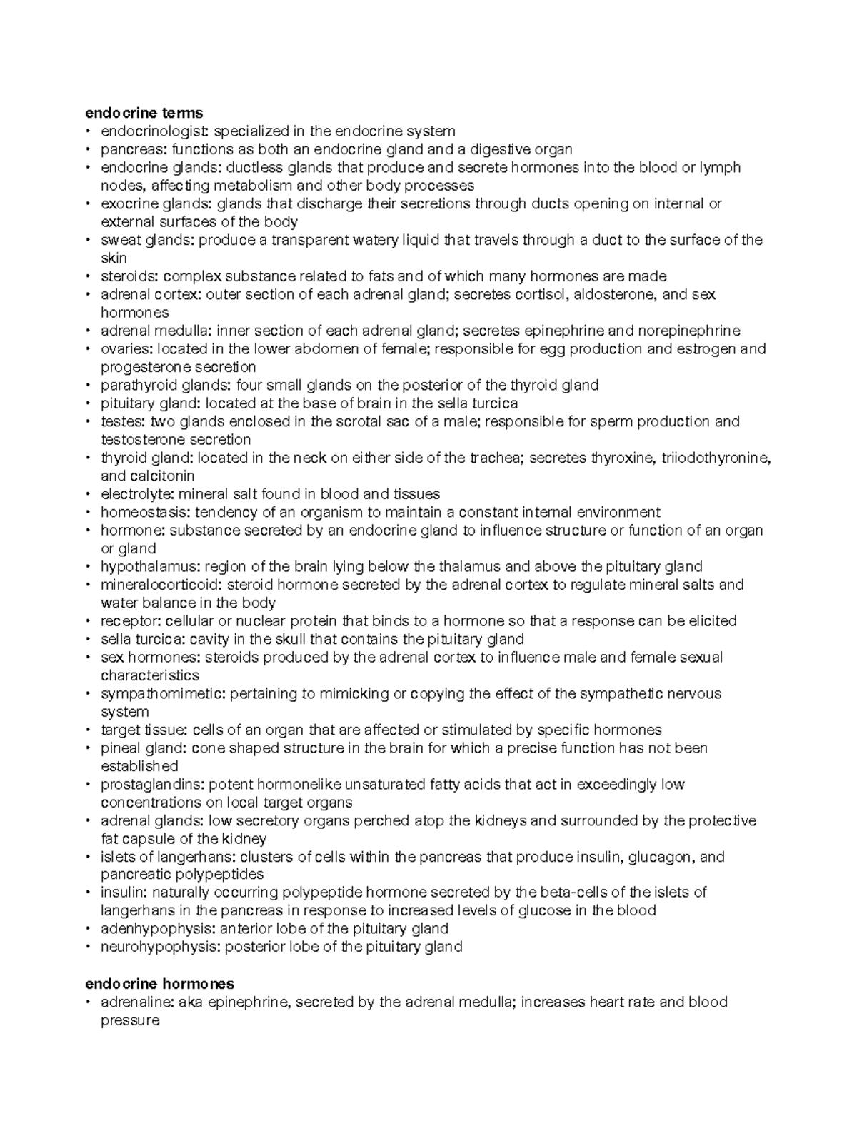 Ch 18 endocrine system - medical terminology - endocrine terms ...