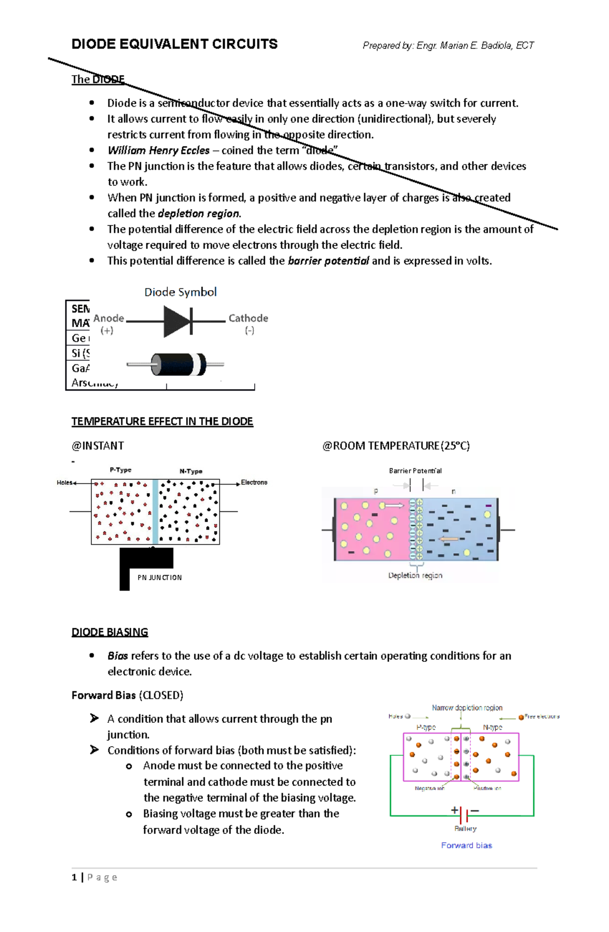 Diode Equivalent Circuits Analysis and Key Concepts (EE101) - Studocu
