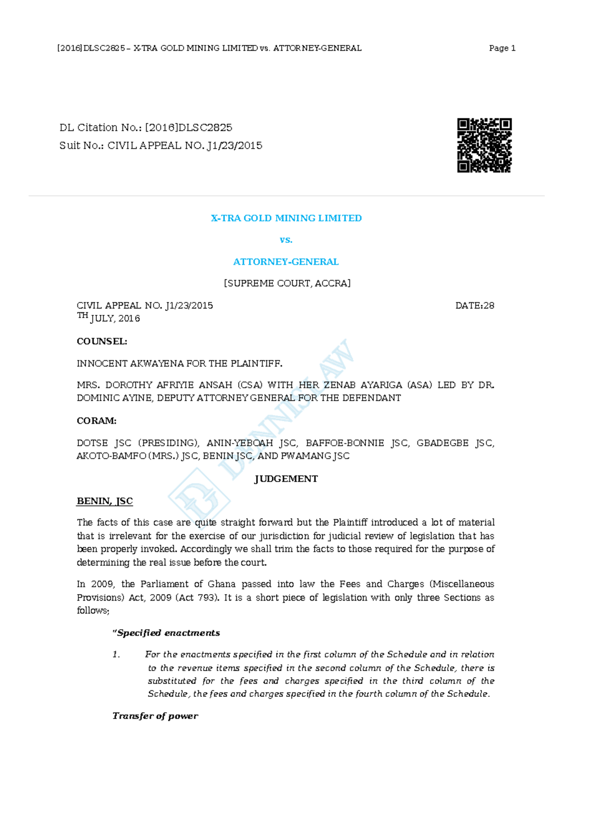 GOLD MINING LIMITED vs. ATTORNEY-GENERAL: CIVIL APPEAL NO. 2016 ...