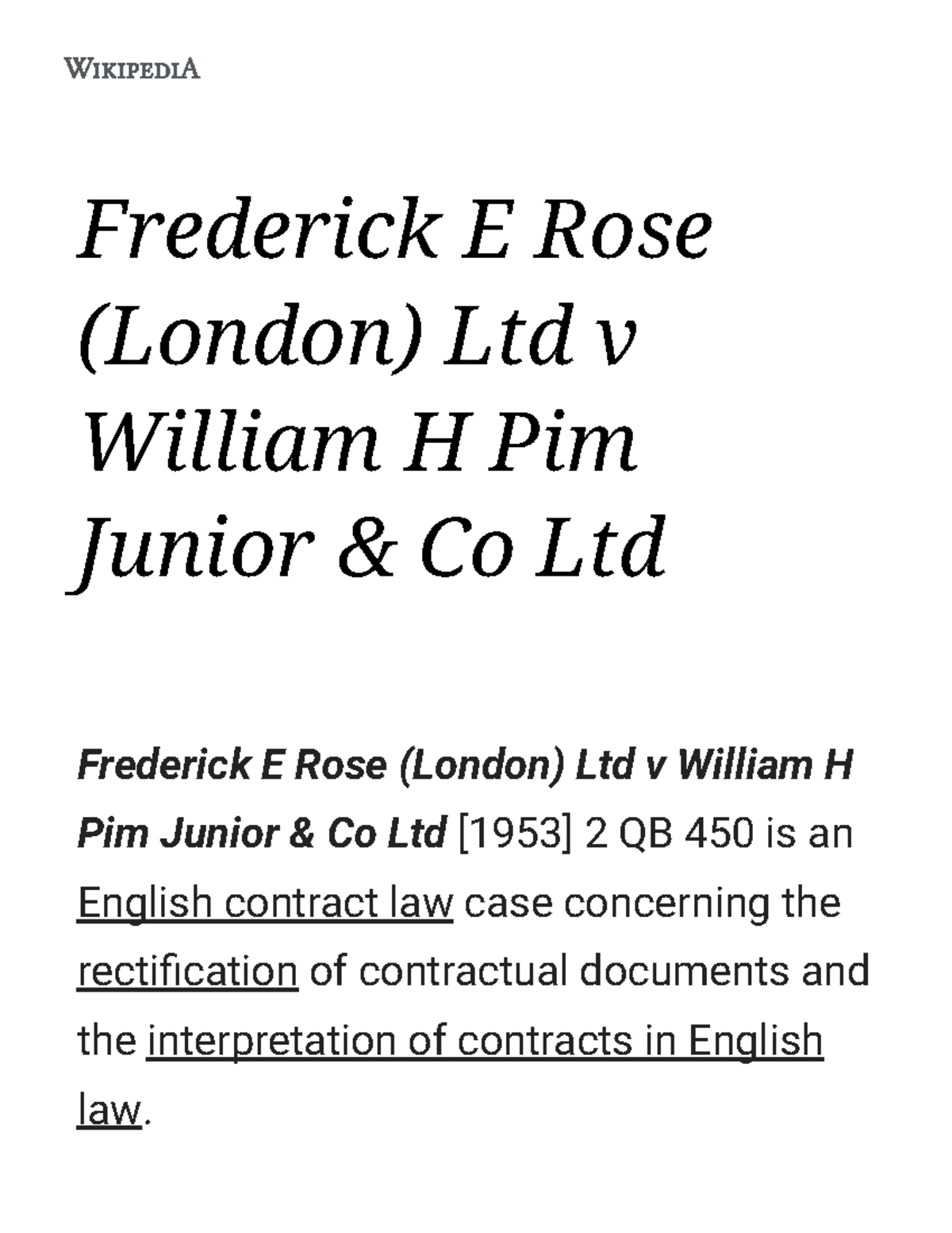 Frederick E Rose (London) Ltd v William H Pim Junior & Co Ltd - Case ...