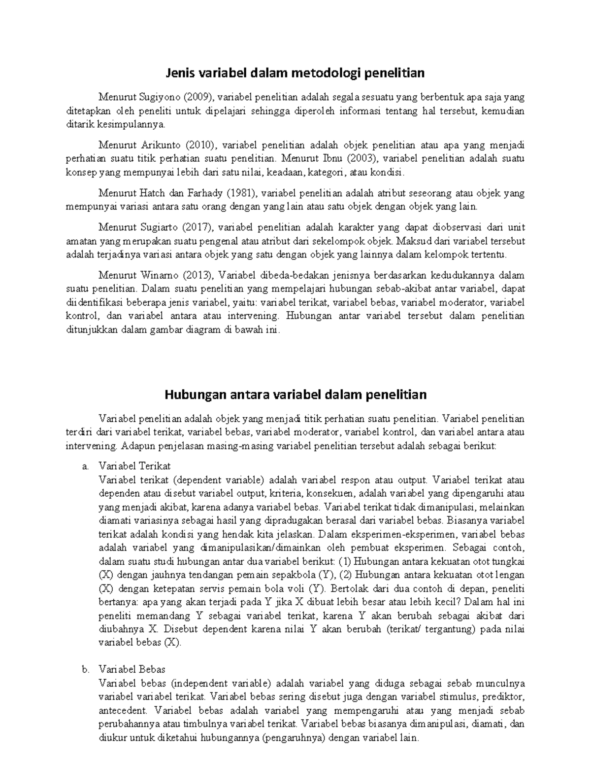 Variabel dalam Metodologi Penelitian: Jenis dan Hubungan (MK 101) - Studocu