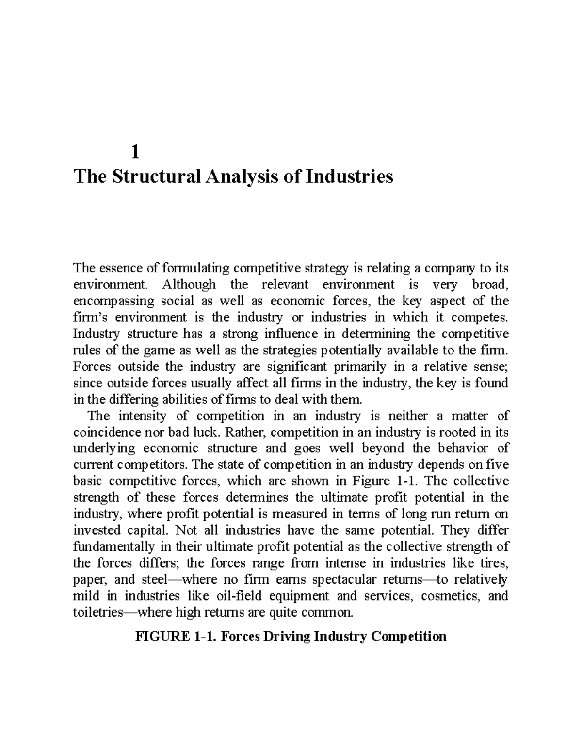 Competitive Strategy Analysis: Industry Structure & Forces (MGT 101 ...