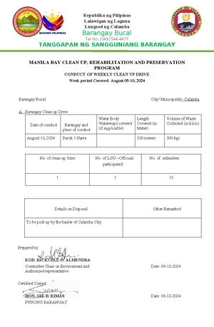 Barangay Profile 2024 - HELLO - Annex A Barangay Profile DCF No. 1 (BP ...