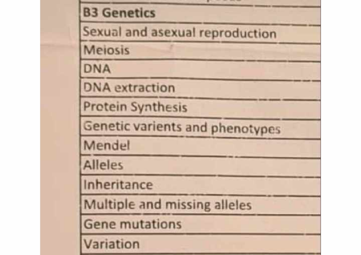 B3 Genetics: Sexual & Asexual Reproduction Overview - Studocu