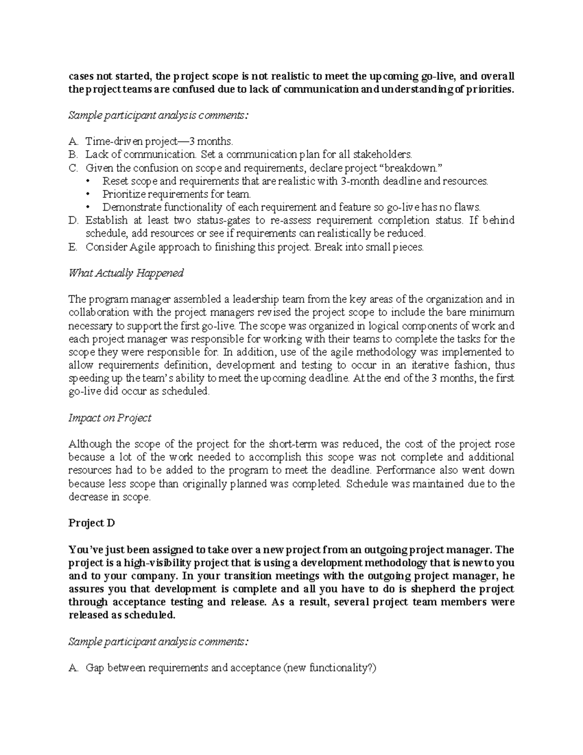 Project Management Case Study: Agile Approach & Scope Reset (2024 ...