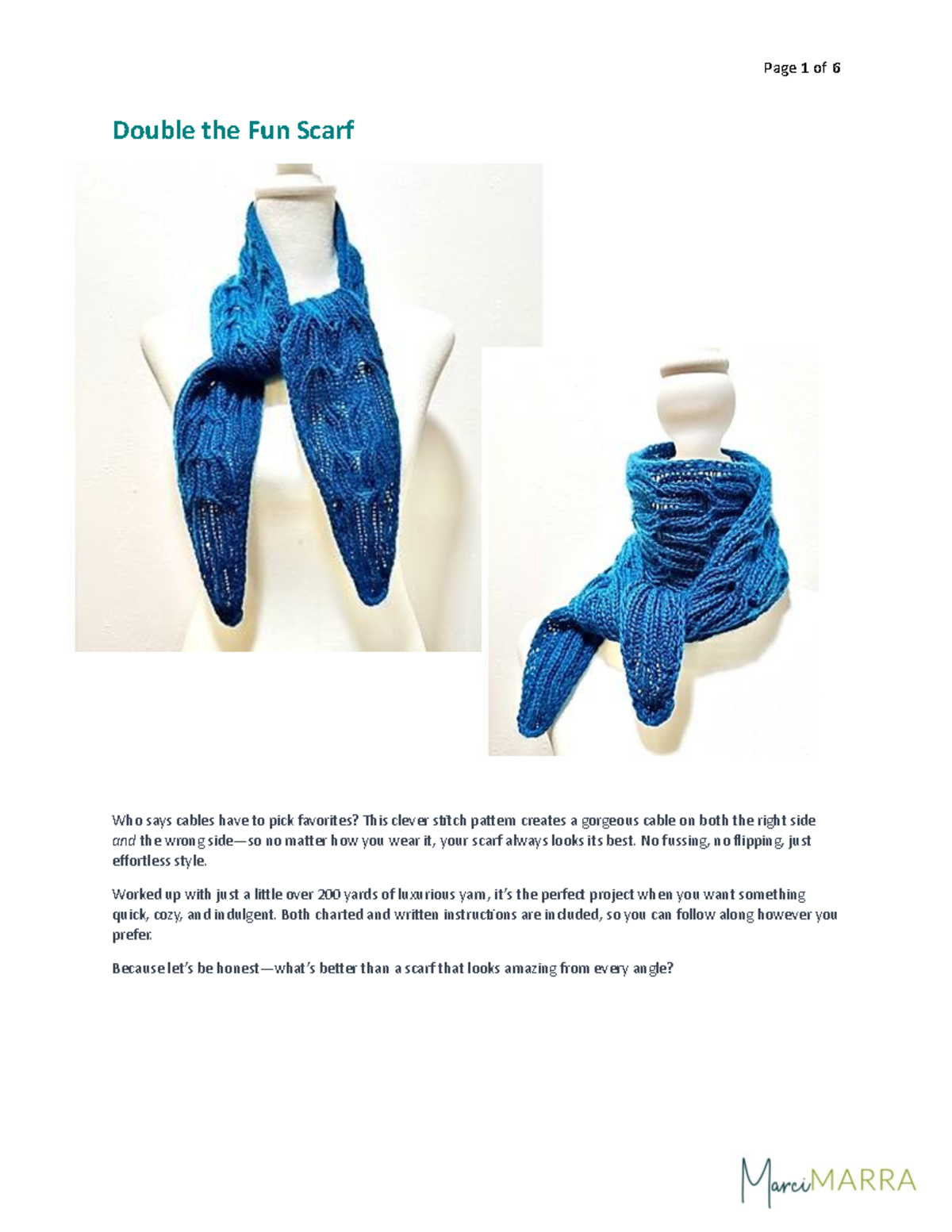 Double the Fun Scarf Pattern - Free Knitting Instructions - Studocu