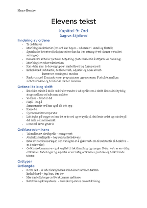 Kap 5 Beskrivende og reflekterende tekster - Hanne Hembre Elevens tekst Kapittel 5: Beskrivende ...