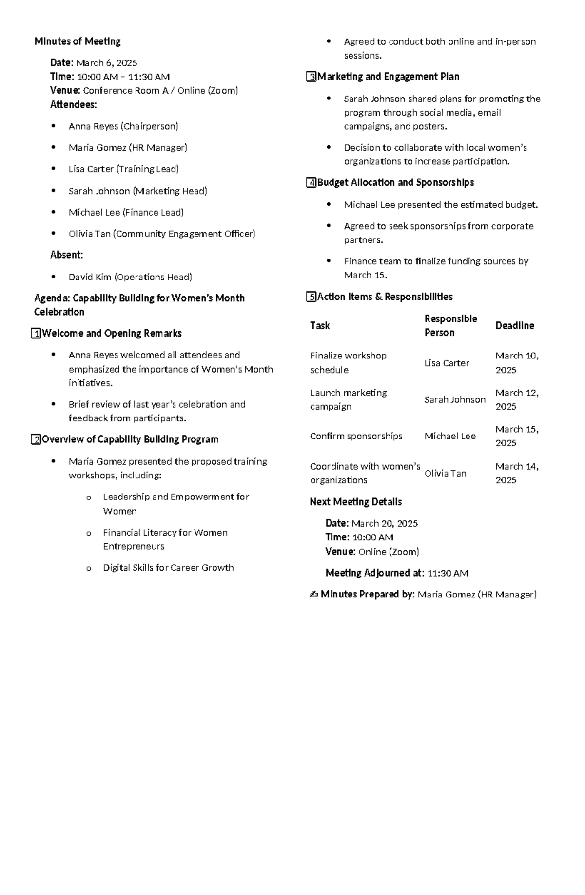 Meeting Minutes: Capability Building Program - March 6, 2025 - Studocu