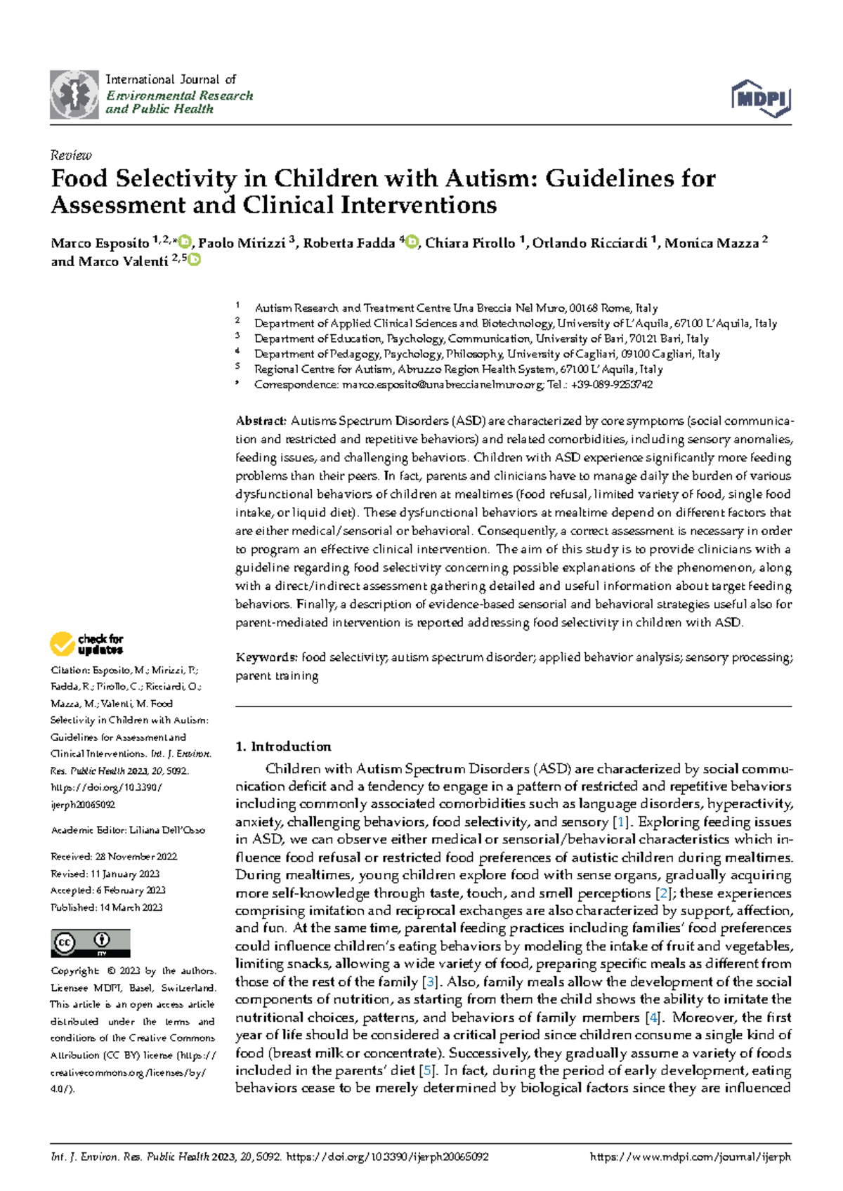 Food Selectivity in Children with Autism: Assessment & Clinical ...
